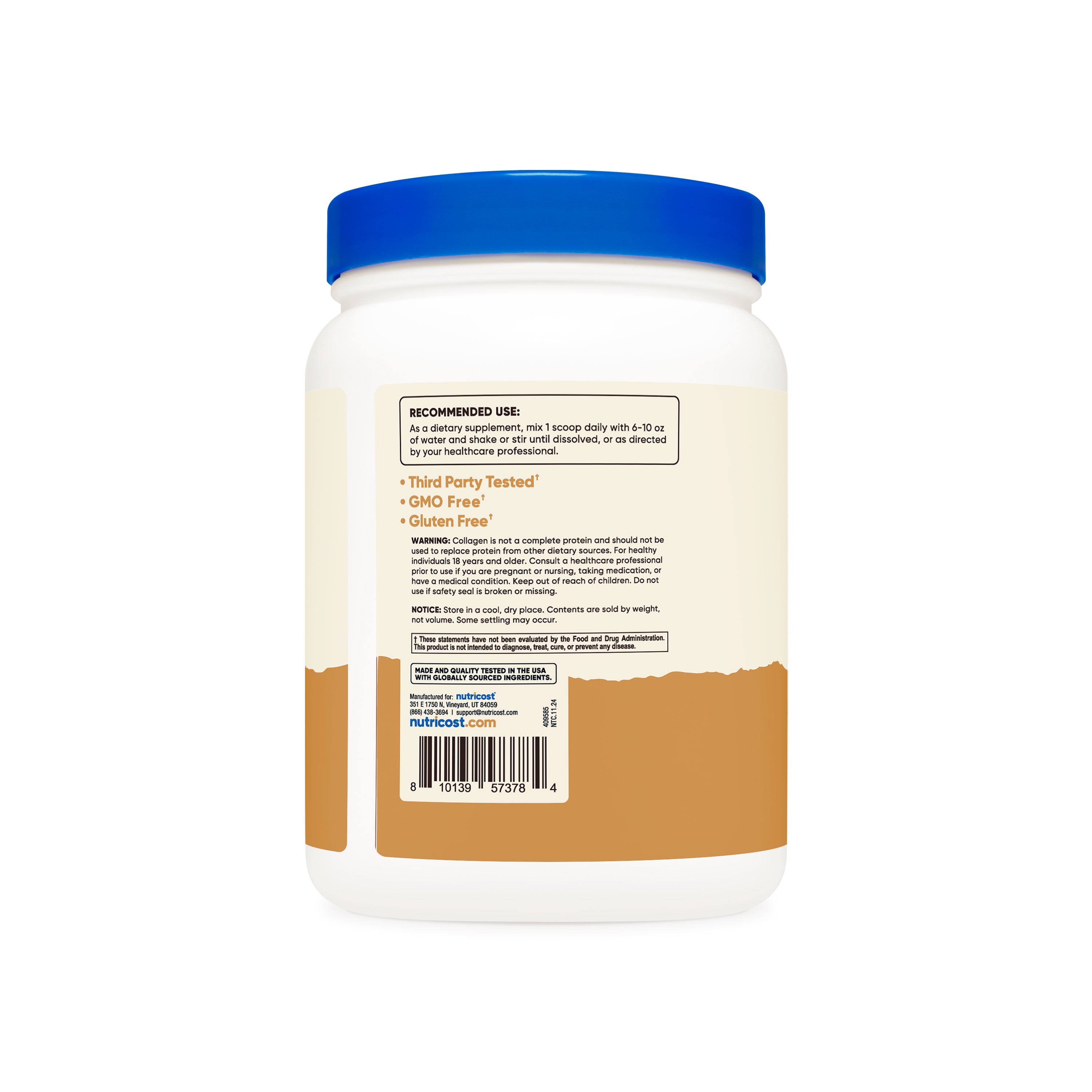 Nutricost Grass-Fed Bovine Collagen Hydrolysate Powder