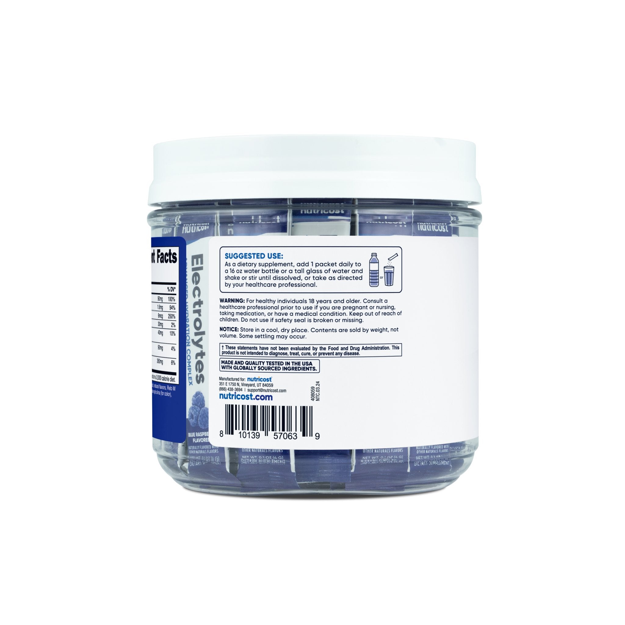 Nutricost Electrolytes Hydration Stick Packs (40 Pack)