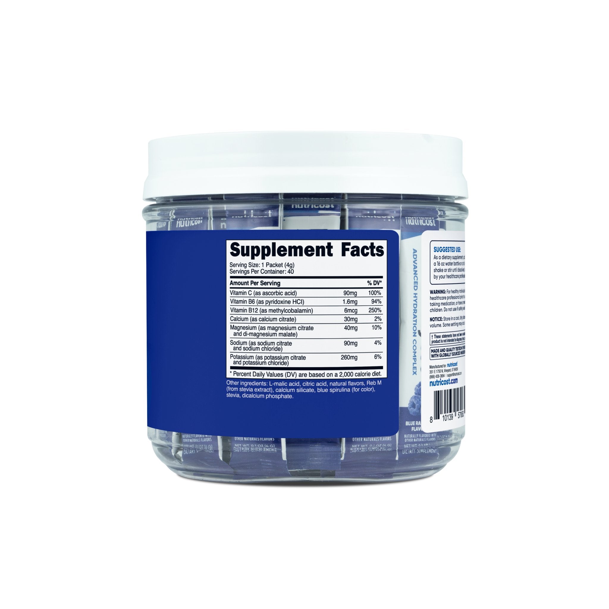 Nutricost Electrolytes Hydration Stick Packs (40 Pack)