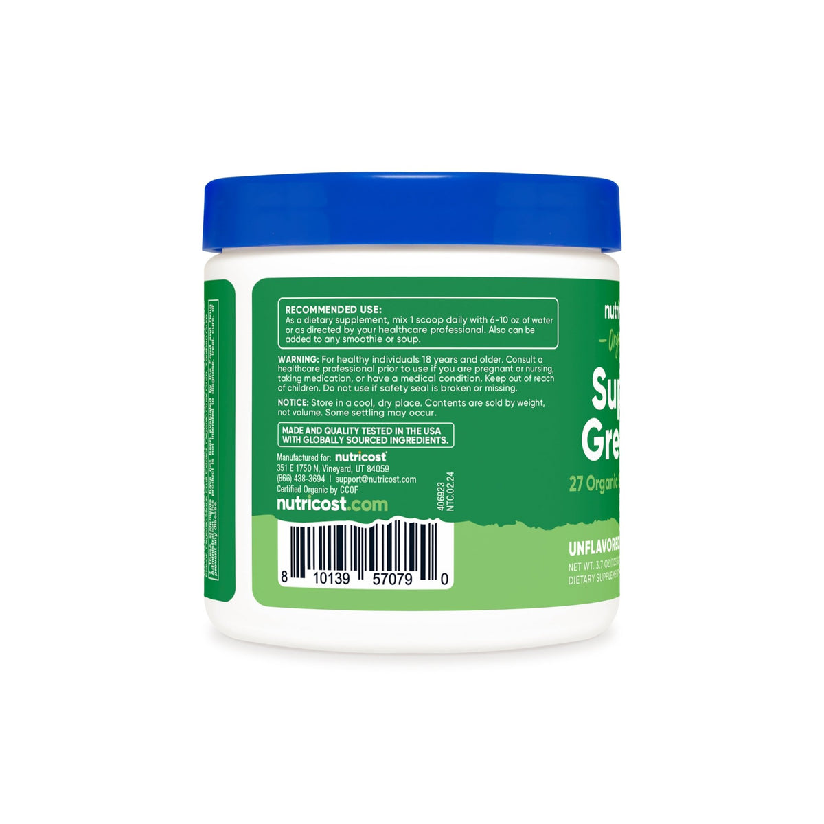 Nutricost Organic Super Greens Powder - 10 Servings