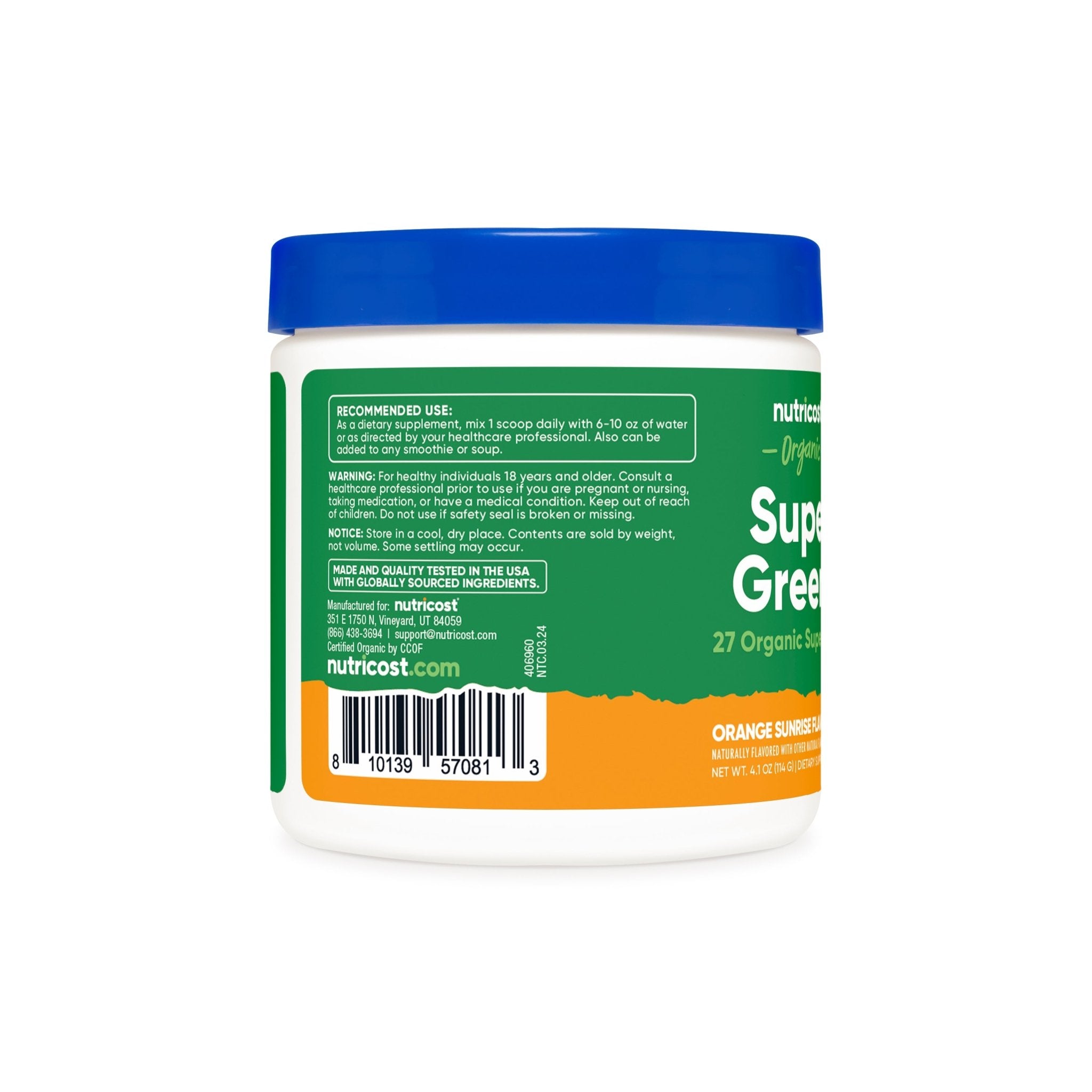 Nutricost Organic Super Greens Powder - 10 Servings