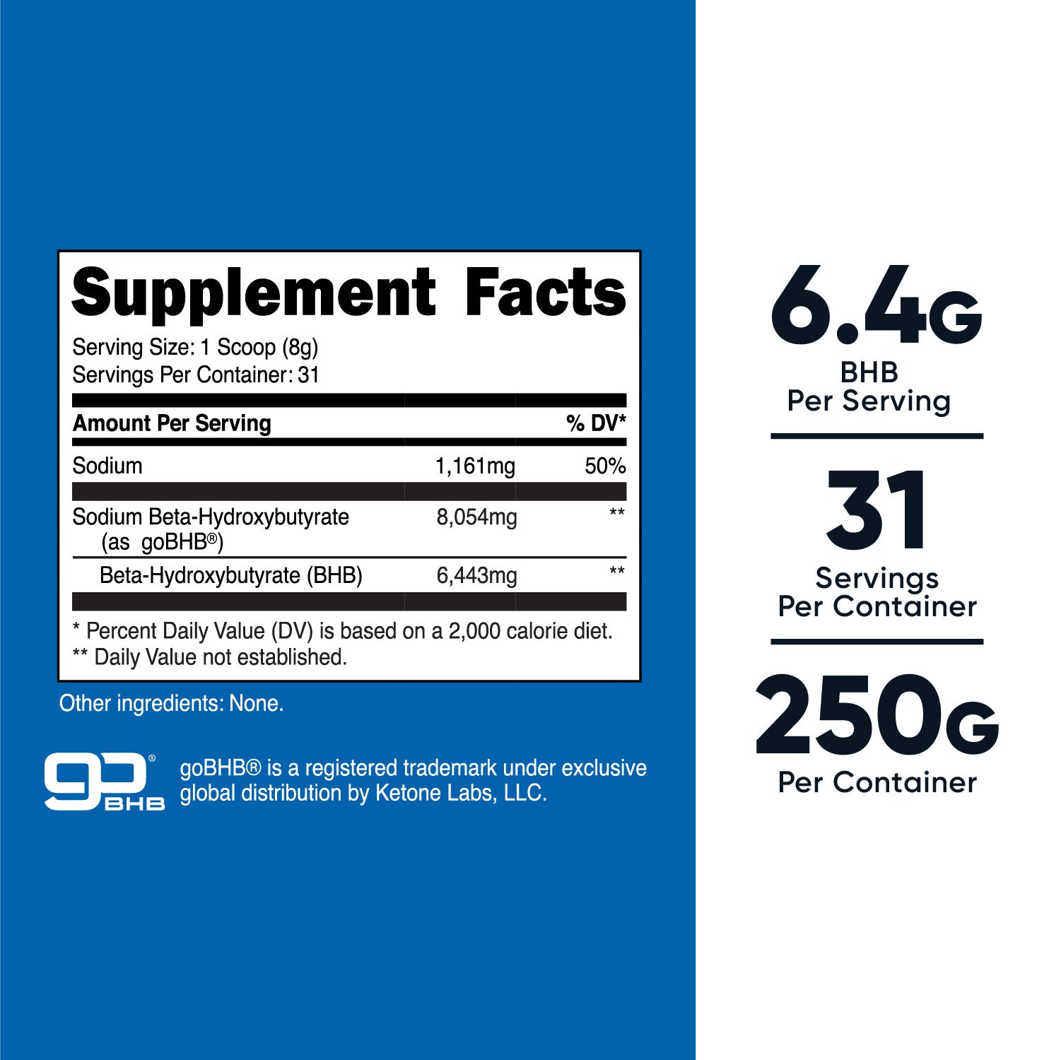 Nutricost Ketone BHB Salt Powders (Calcium, Magnesium, Potassium, Sodi