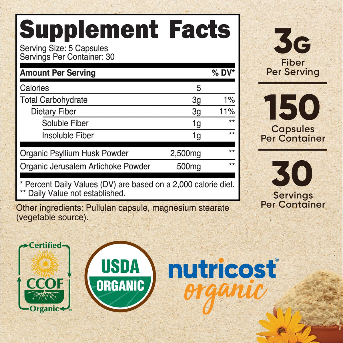 Nutricost Organic Fiber Capsules